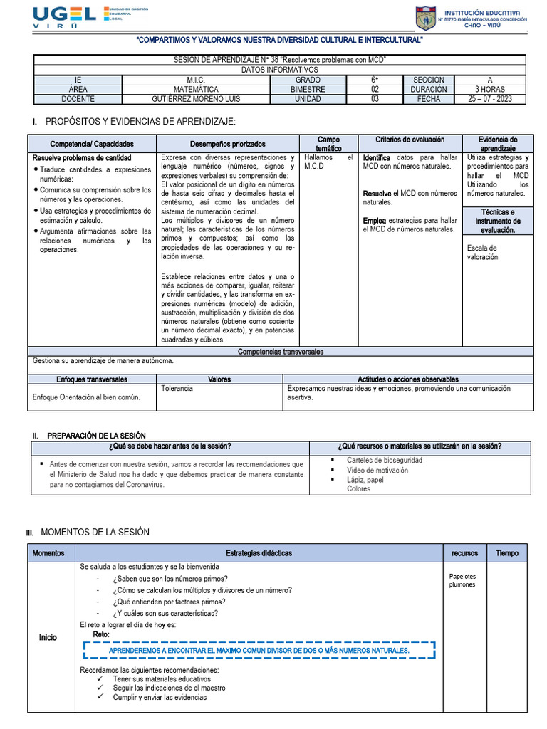 38 - Resolvemos Problemas Con MCD | PDF