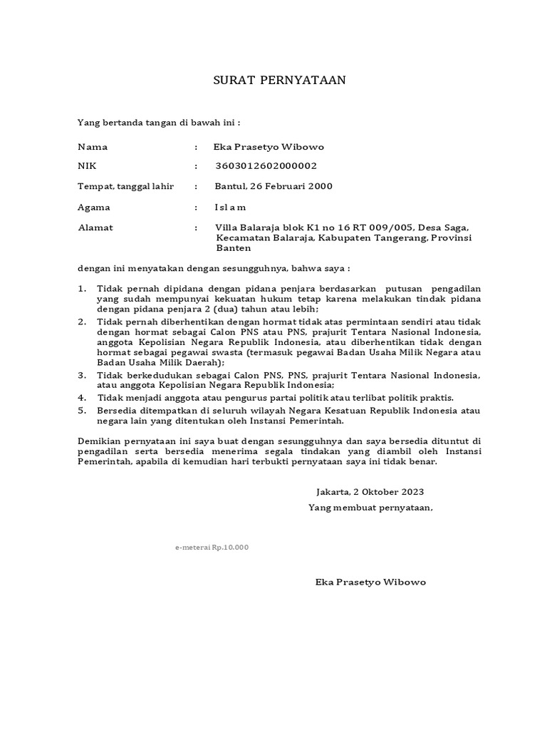 Surat Eka Ngab | PDF