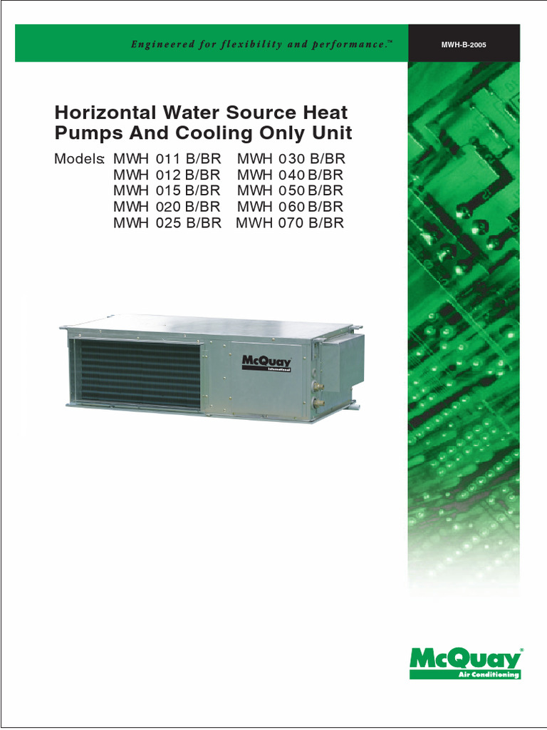 MWH Series Heat Pump Specifications | PDF