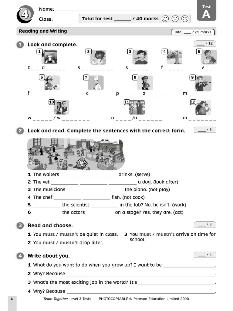 TT3 Tests Unit 4A | PDF