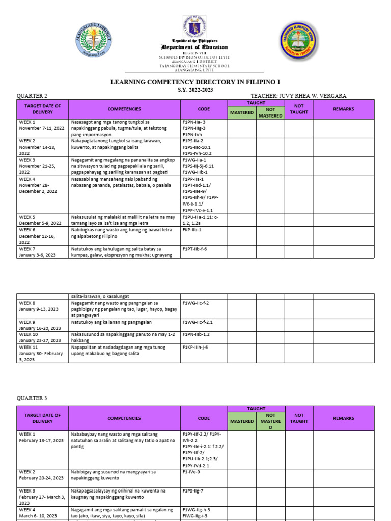 LCD Filipino 1 | PDF