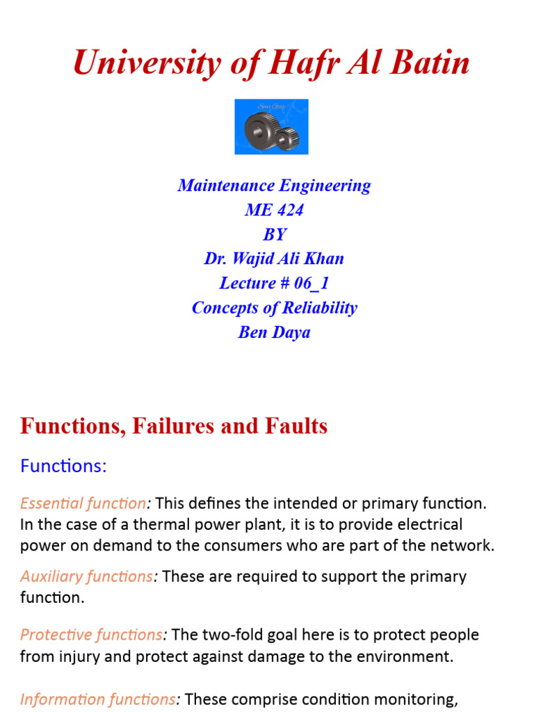 ME 424 - Lec 03 - 2 - Reliability - Supply | PDF | Reliability Engineering | Systems Science