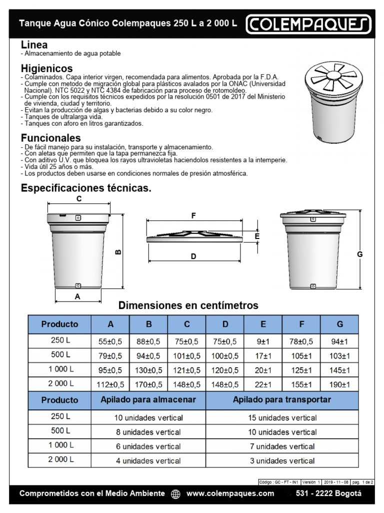 Ficha Tecnica de Tanques | PDF