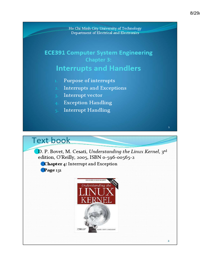 ECE391 - Ch3 - Interrupts and Handlers | PDF