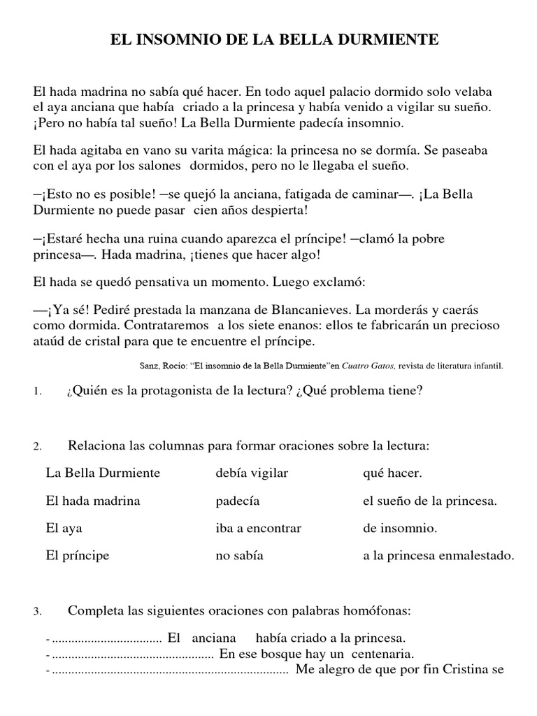 El Insomnio de La Bella Durmiente | PDF