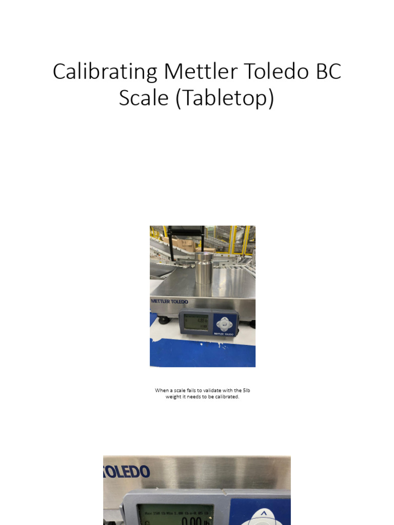 Calibrating Mettler Toledo BC Scale (Tabletop) | PDF