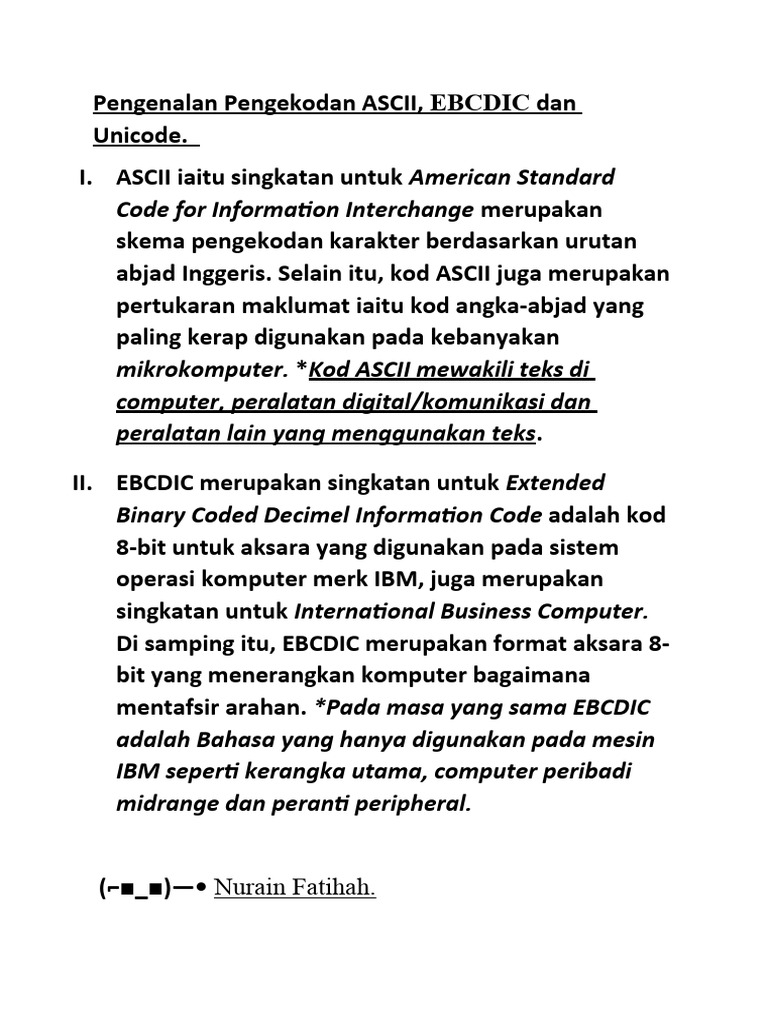 Pengenalan Pengekodan ASCII, EBCDIC Dan Unicode | PDF