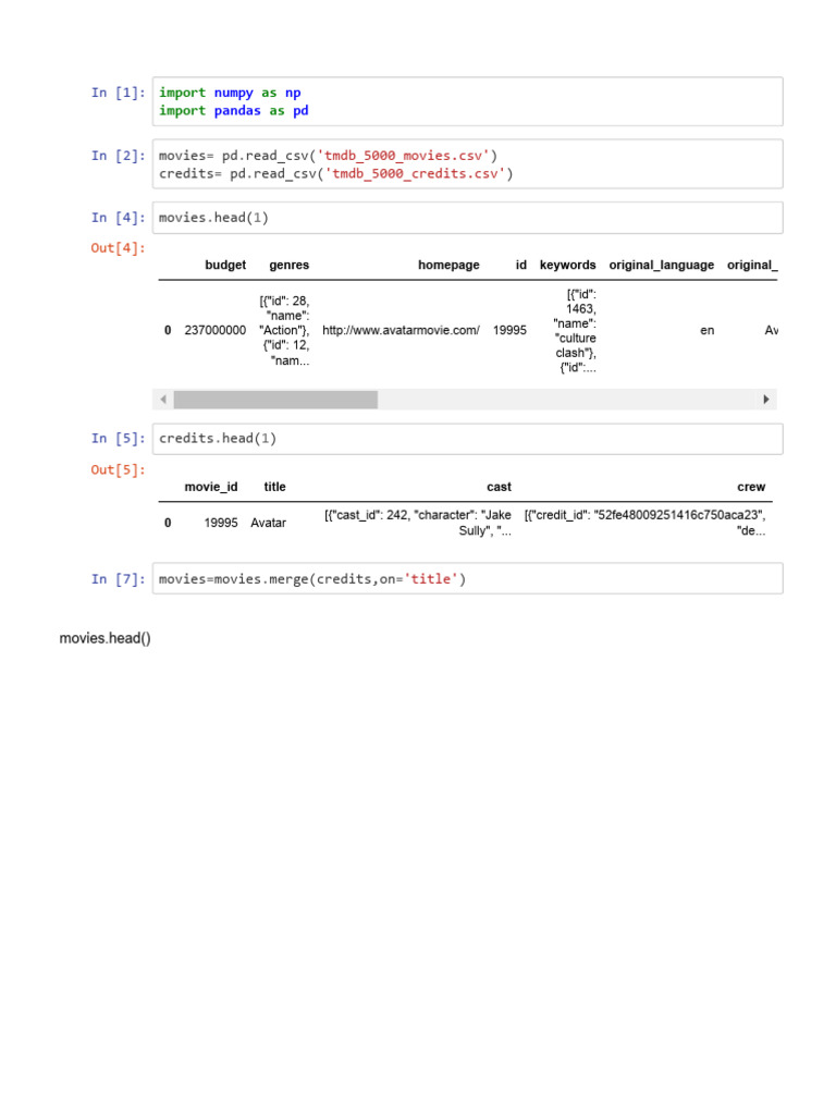 Movie Recommender System Copy1 | PDF | Action Films | Avatar (2009 Film)