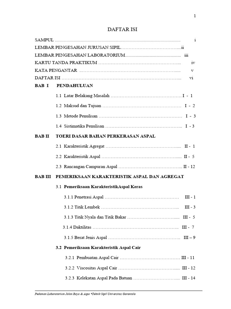 Pedoman Lab Jalan Raya TS. UG. | PDF