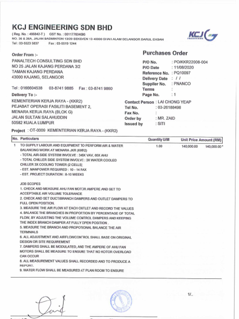Po Kkr22008 004 Panaltech Kkr2 Air Balancing | PDF