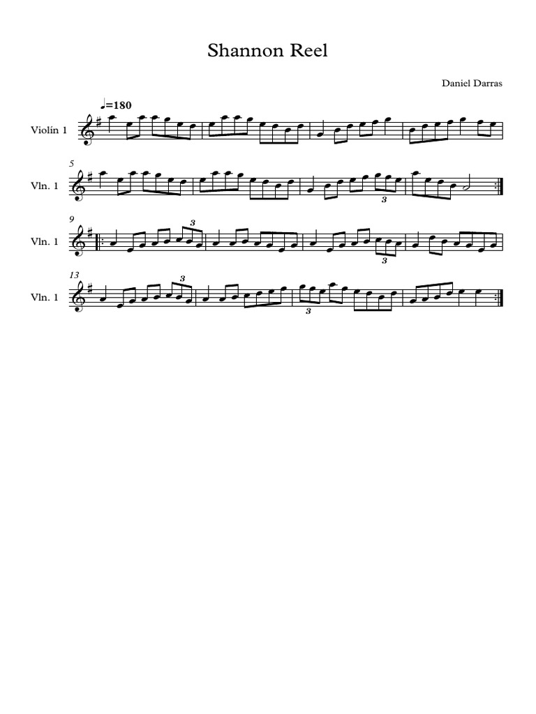 Shannon Reel - Partitura completa | PDF