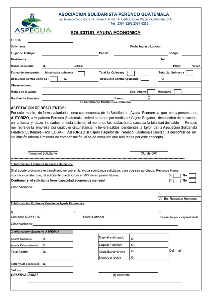 Formato Ayuda Economica | PDF