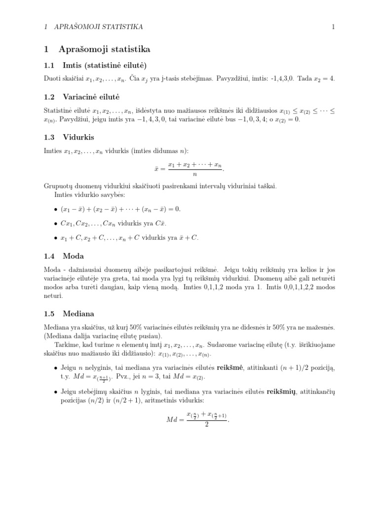 Formules Statistikos Egzui | PDF