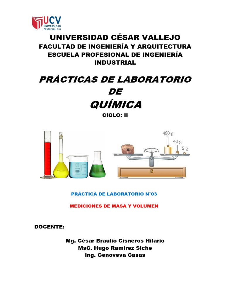 Mediciones de Masa y Volumen en Química | PDF | Exactitud y precisión ...