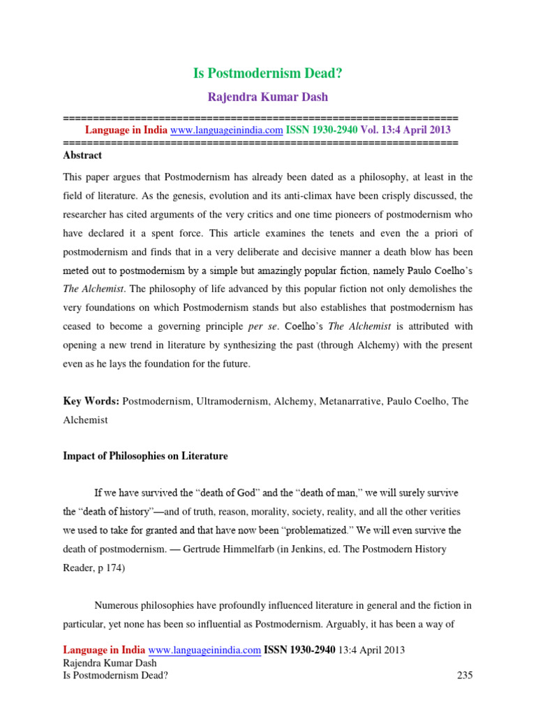 Rajendra Kumar Postmodernism | PDF