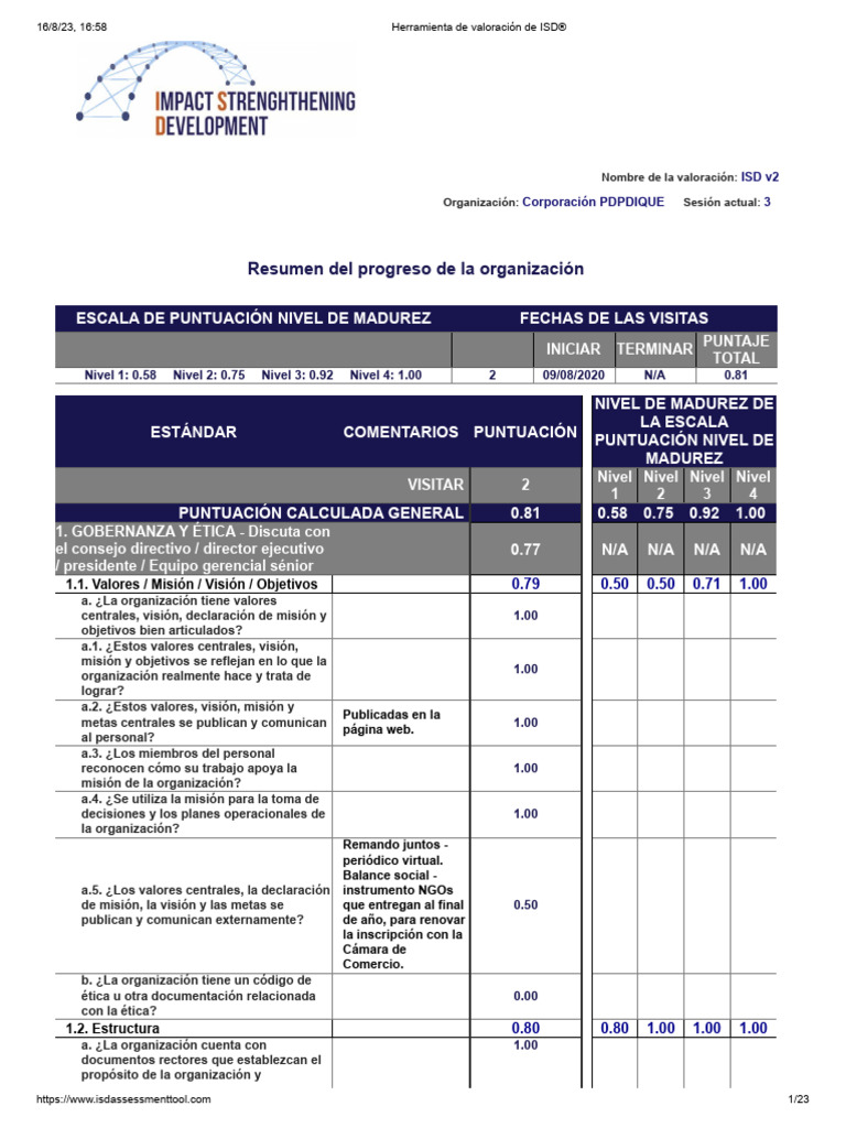 Herramienta de Valoración de ISD® | PDF