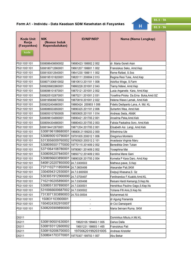 Data SISDMK Tahun 2018 Update Dinkes Ende | PDF