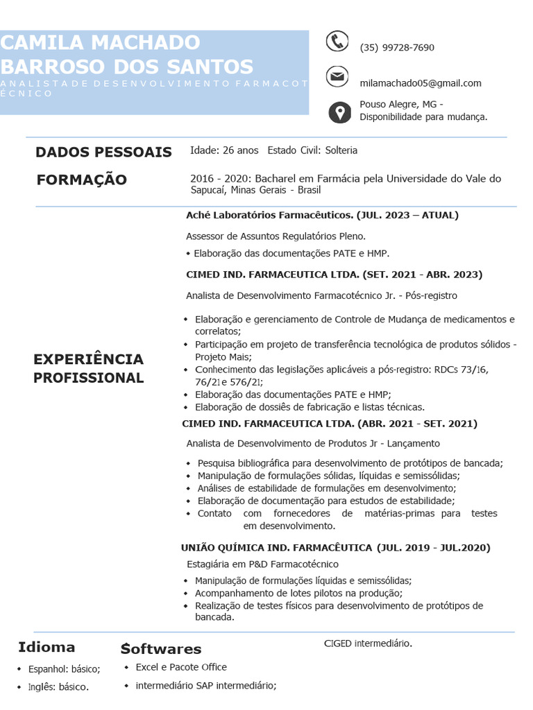 Currículo - Camila Machado - 230508 - 010218 | PDF