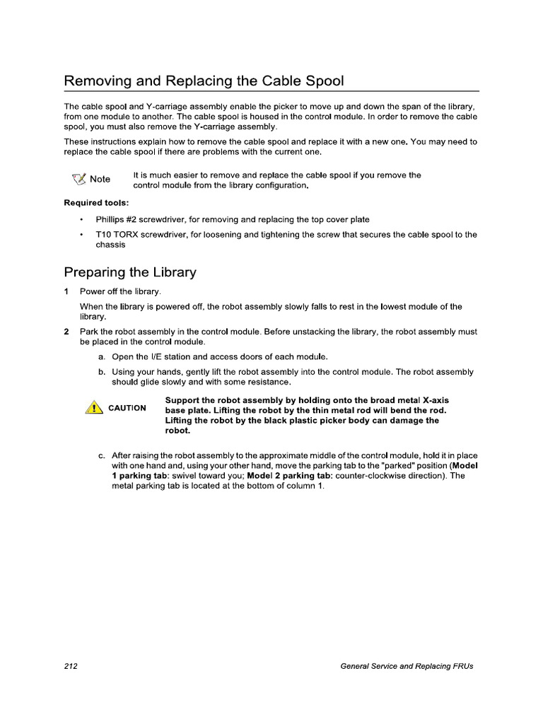 Removing and Replacing The Cable Spool Procedure | PDF