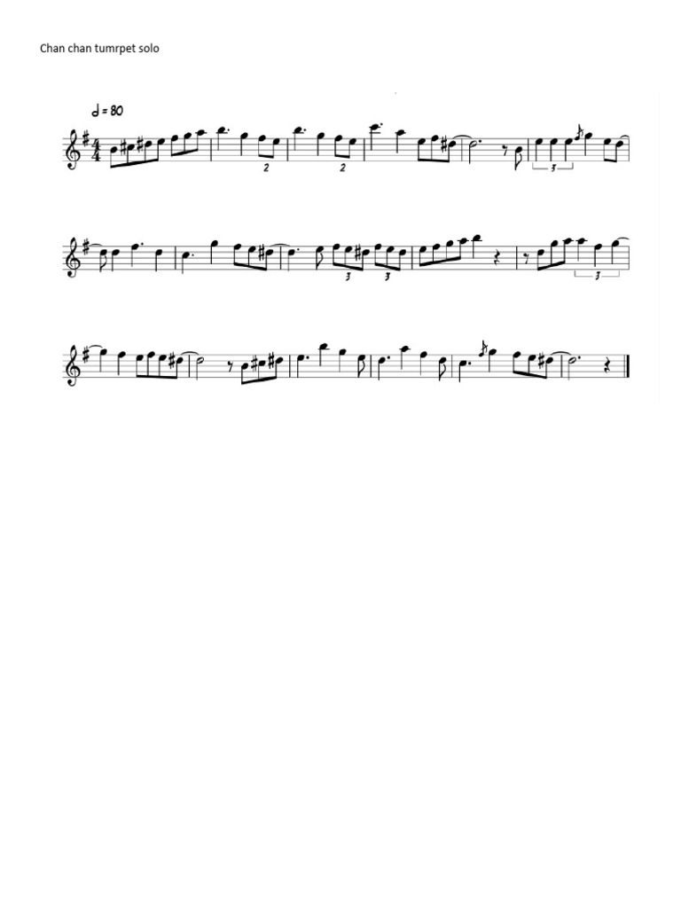 chan chan trumpet solo | PDF