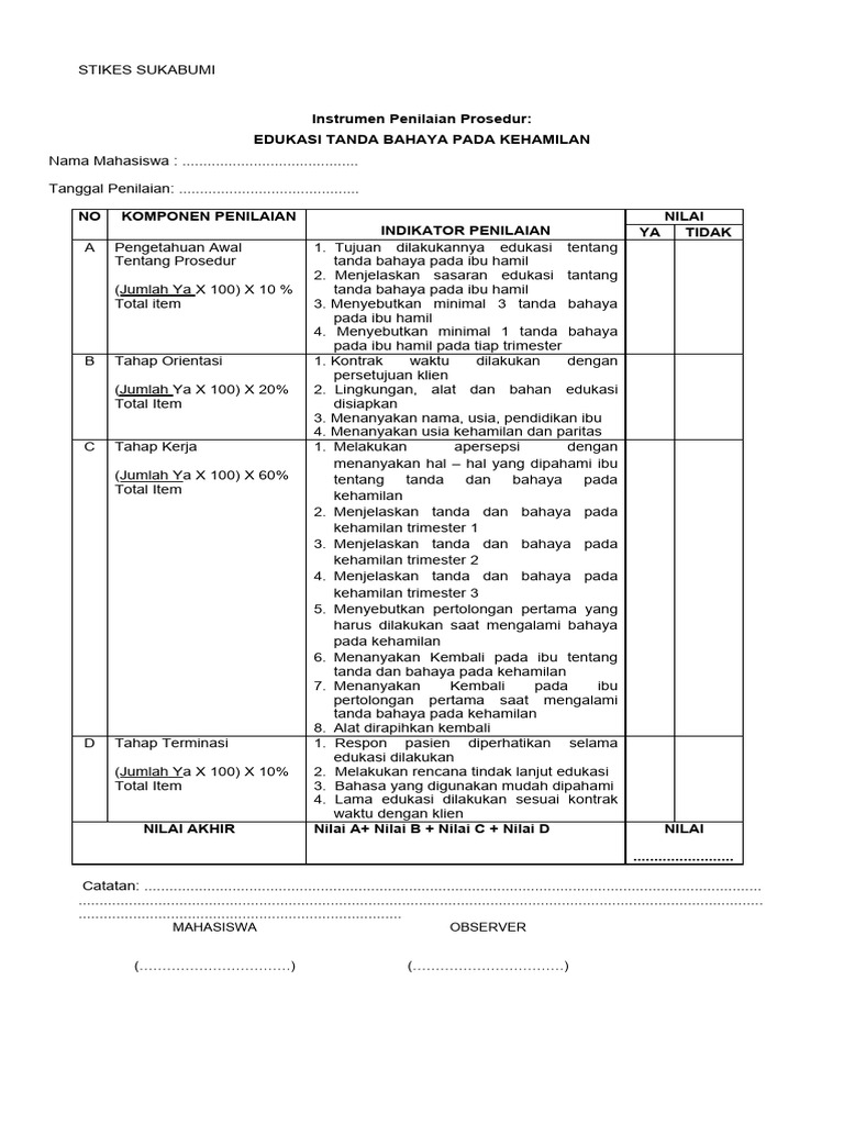 Instrumen Penilaian Edukasi | PDF