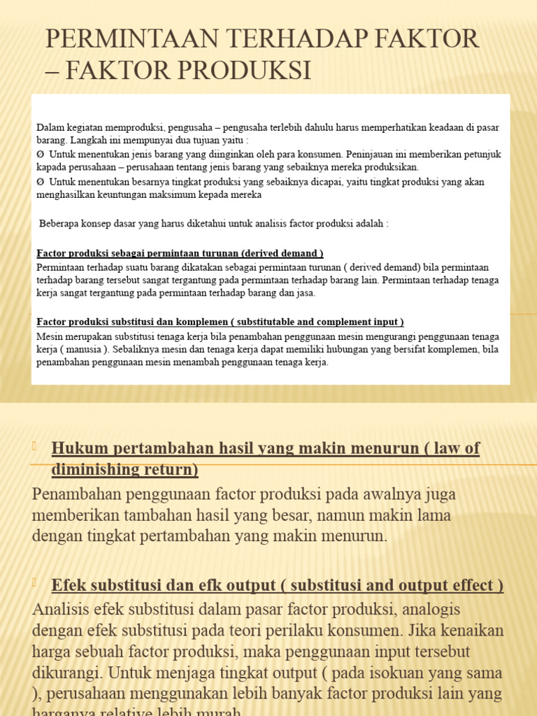 Permintaan Terhadap Faktor - Faktor Produksi | PDF