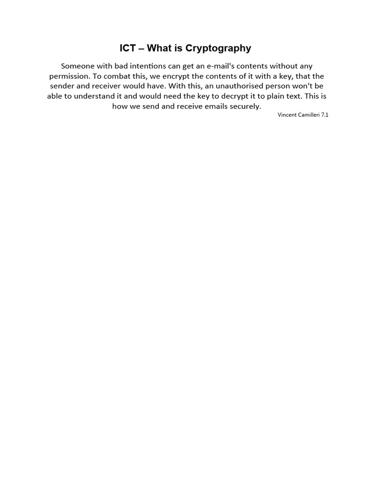 ICT - What Is Cryptography | PDF