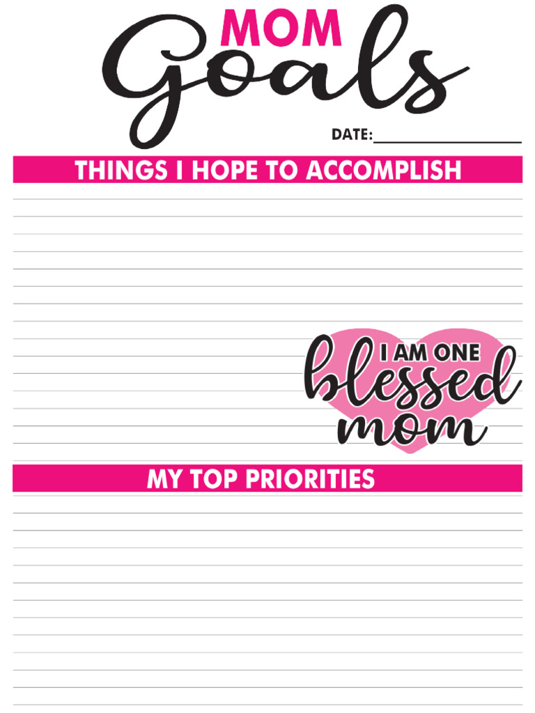 Mom Goals - 8.5X11 - 110 - ZQXF | PDF