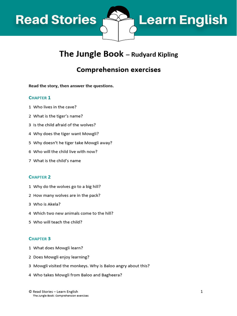 The Jungle Book - Comprehension Exercises | PDF
