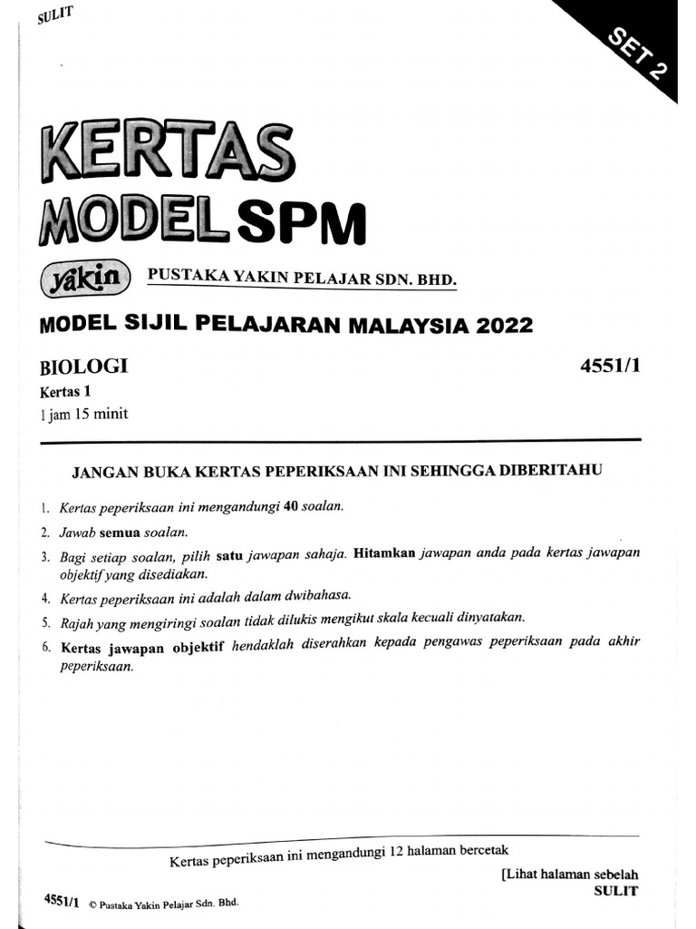 2022 Biology Set 2 | PDF