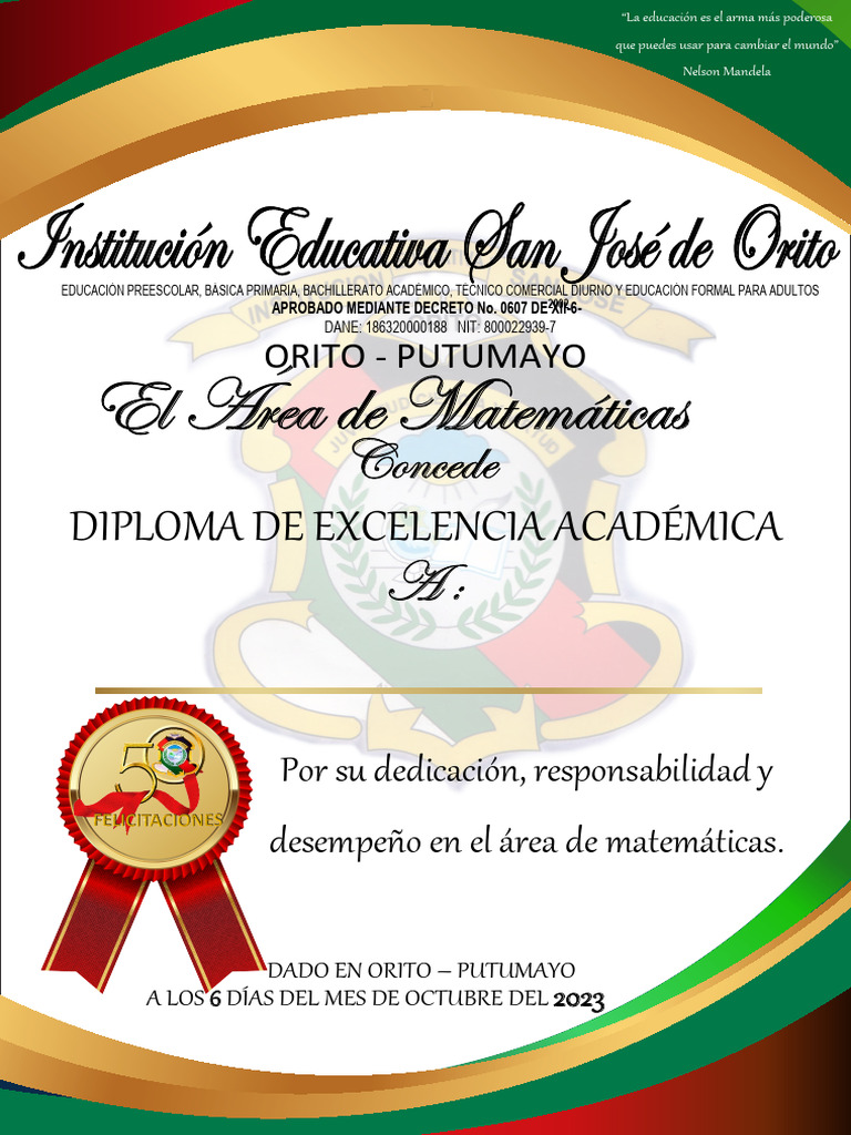 Diseño Diploma Excelencia Academica | PDF