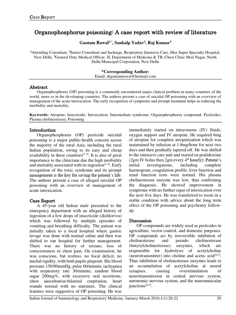 Case Report - OP Poison 3 | PDF
