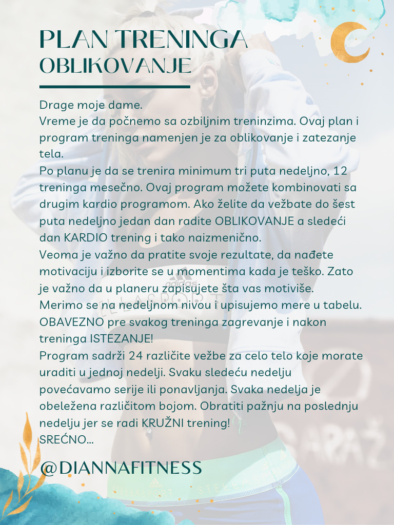 Plan Treninga Oblikovanje | PDF