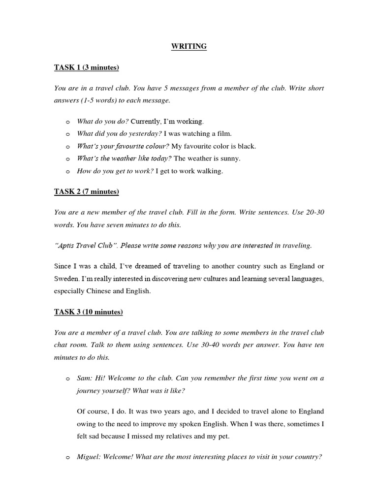 WRITING APTIS RESUELTO | PDF