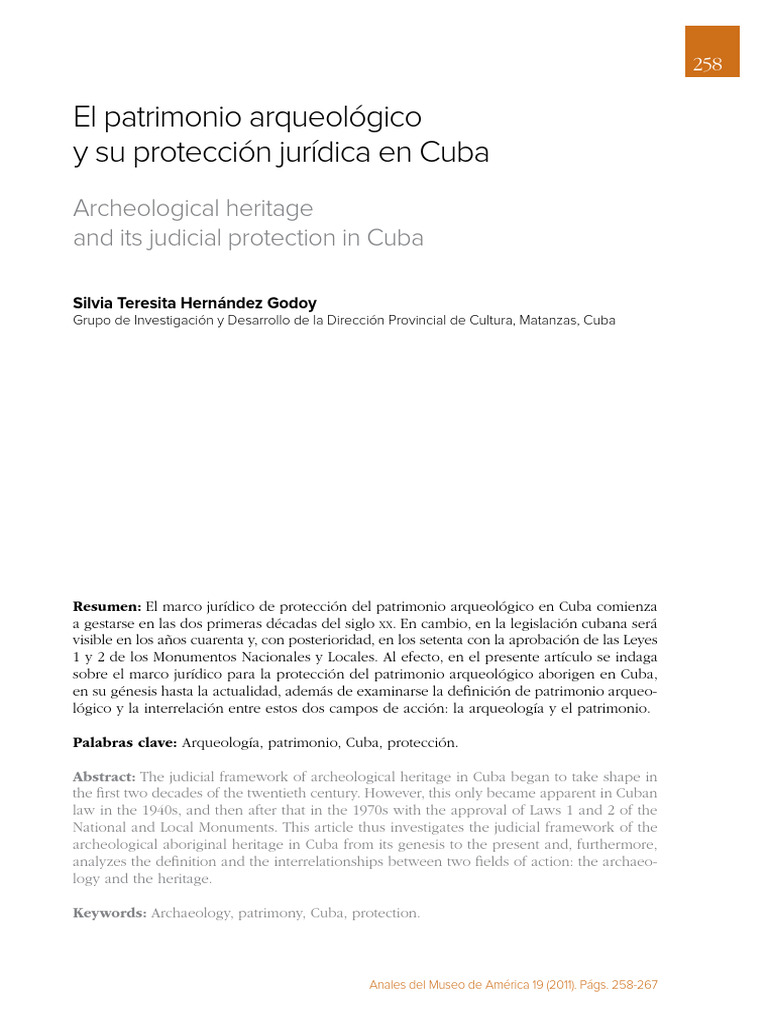 Patrimonio Arqueologico en Cuba | PDF
