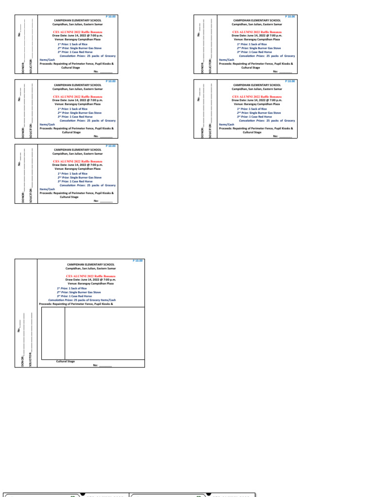 Raffle Ticket For Alumni | PDF