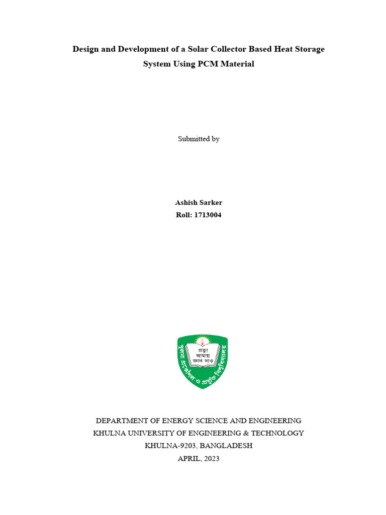 Ashish Thesis Final Report June 16 | PDF | Solar Power | Solar Energy