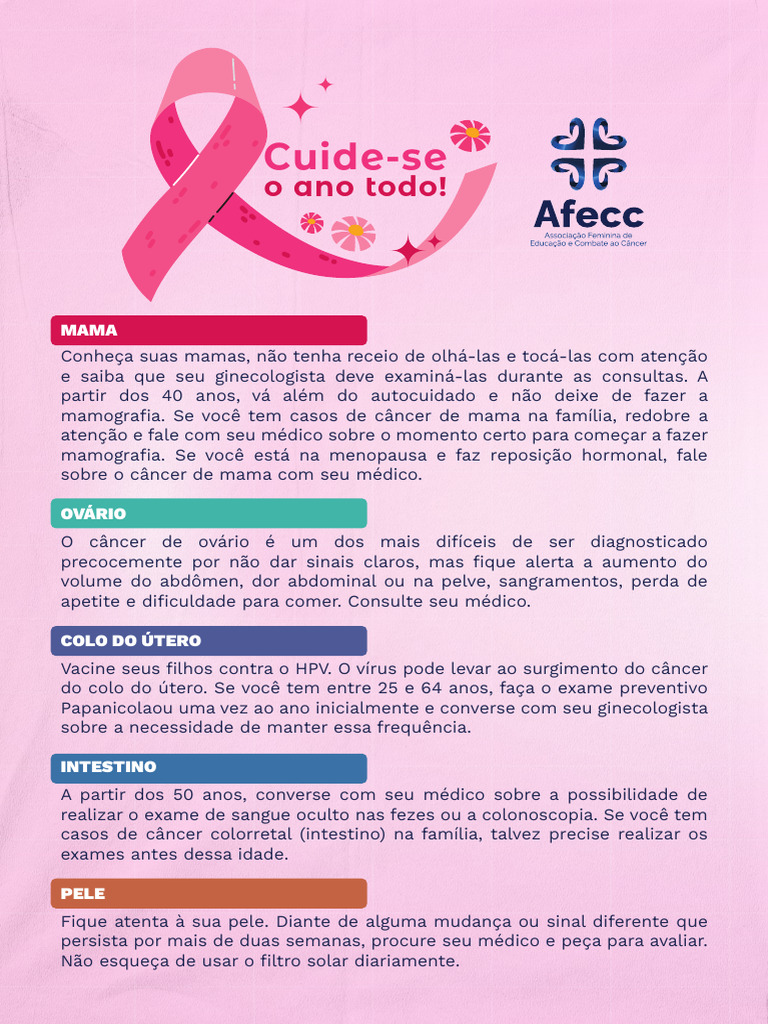 Folder Outubro Rosa | PDF | Câncer | Câncer de mama