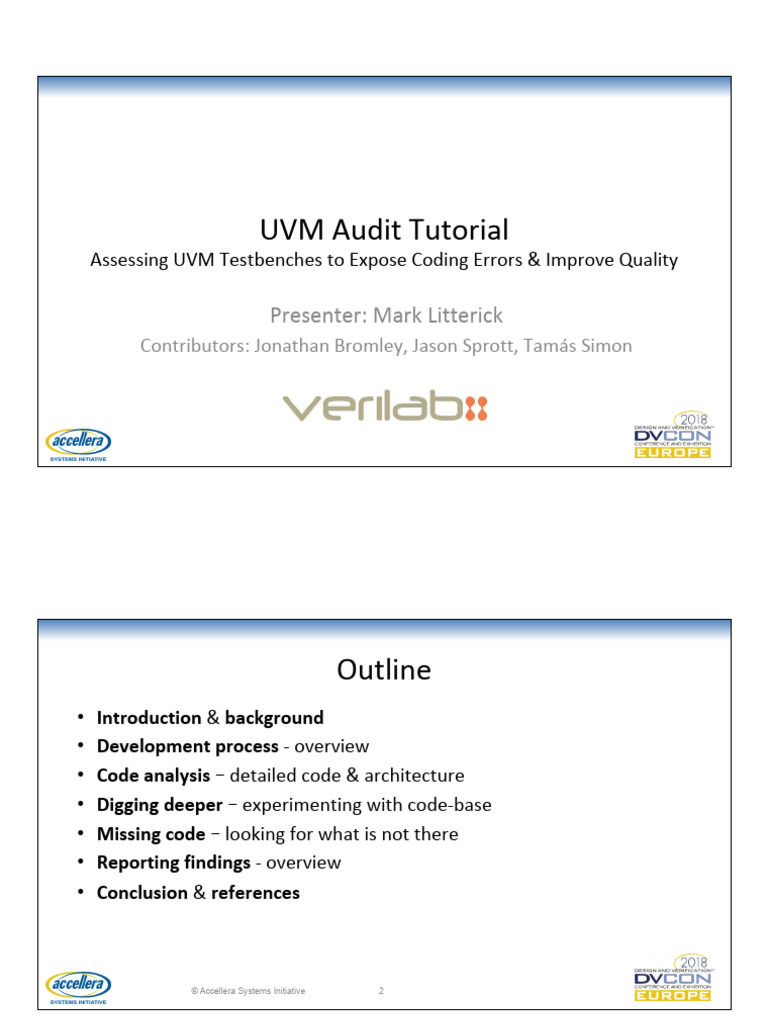 UVM Audit Tutorial Assessing UVM Testbenches To Expose Coding Errors ...
