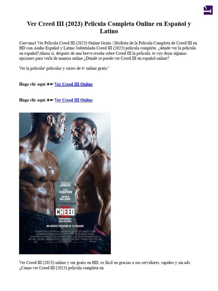 Ver Peliculas Creed III Full Movie 4K | PDF