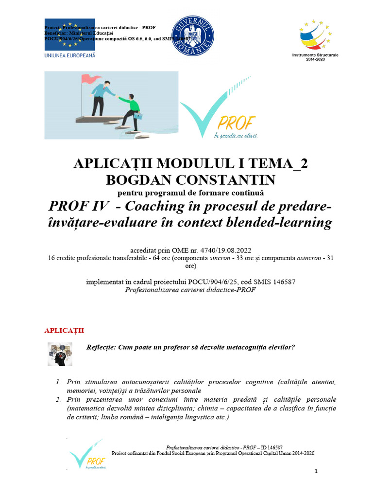 Modulul I - Aplicatia - T - 2 | PDF
