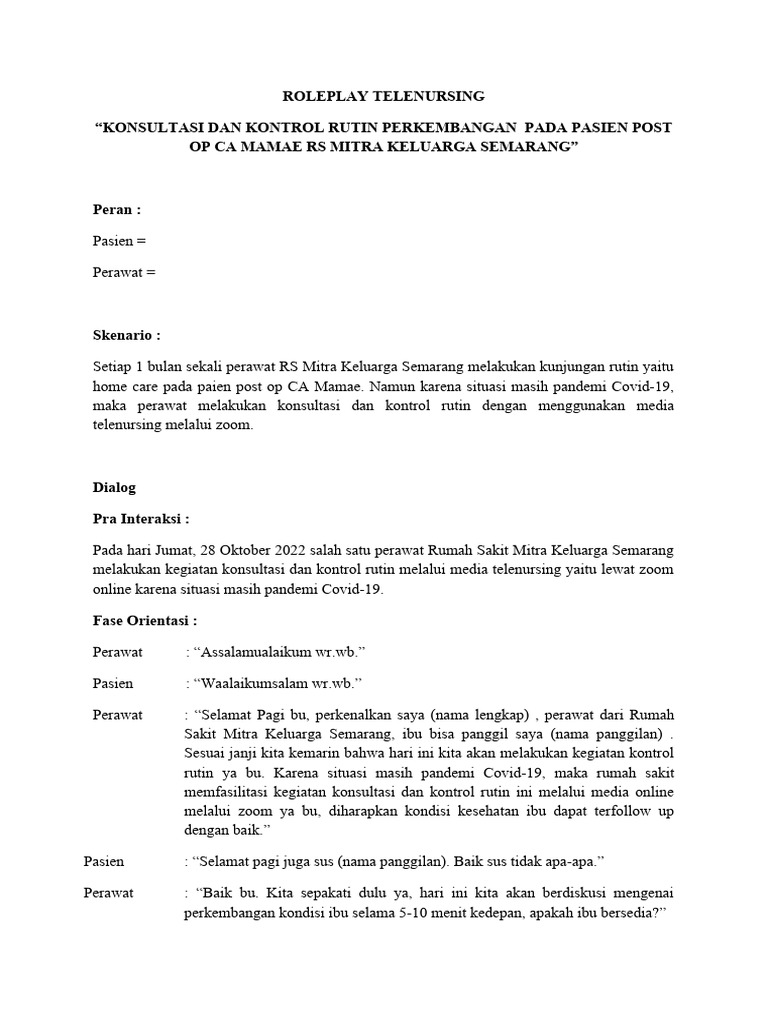 Roleplay Telenursing | PDF