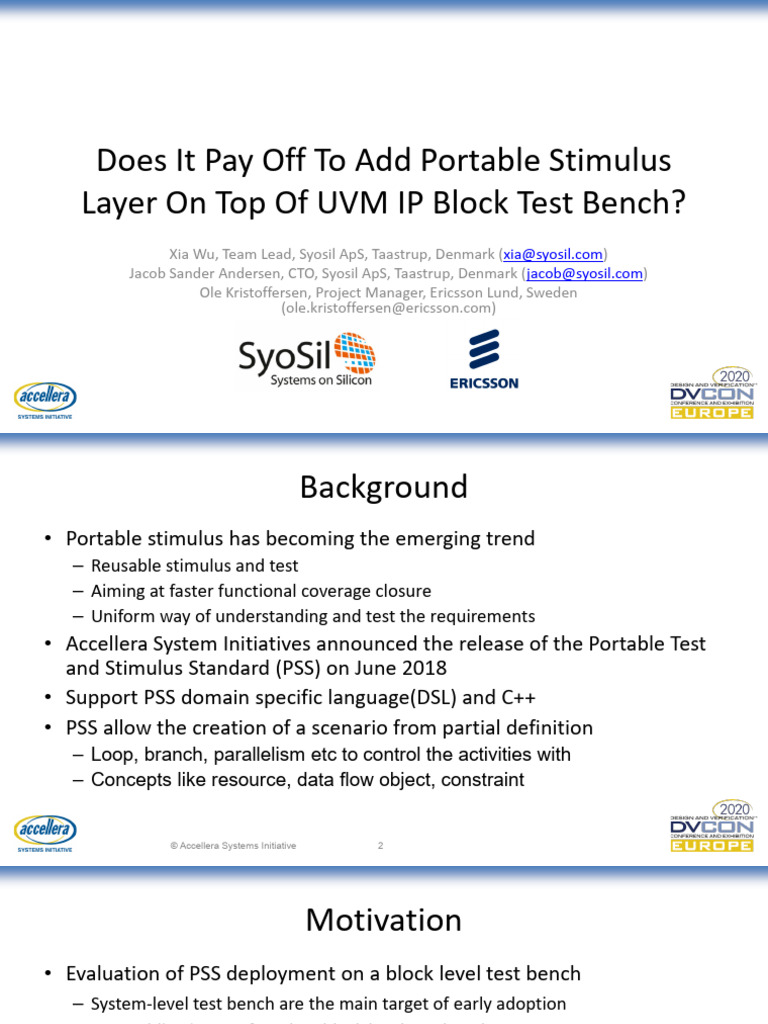 Does It Pay Off To Add Portable Stimulus Layer On Top of Uvm Ip Block ...