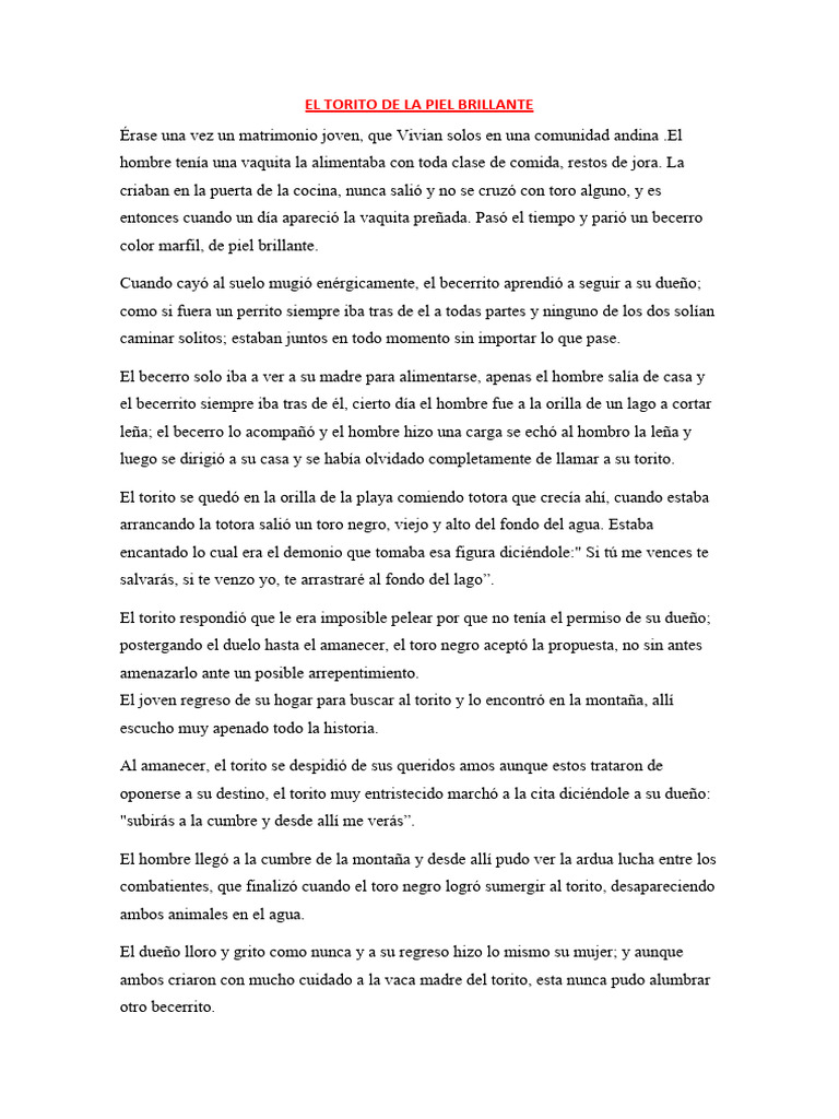 El Torito de La Piel Brillante | PDF