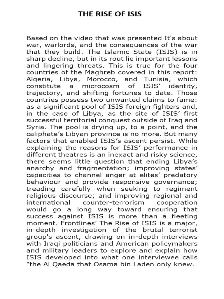 THE RISE OF ISIS | PDF