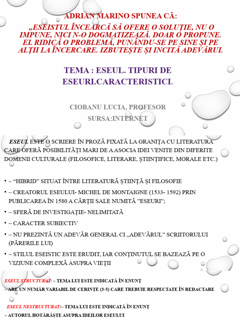 Tipuri de Eseu | PDF