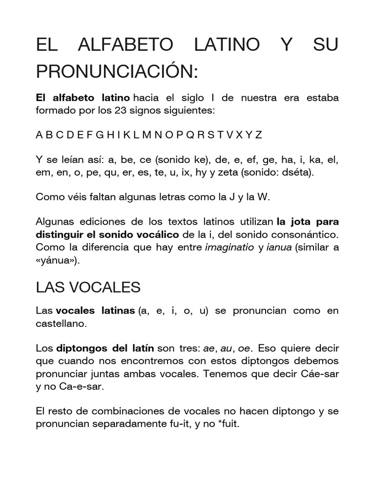 Pronunciación del Alfabeto Latino | PDF
