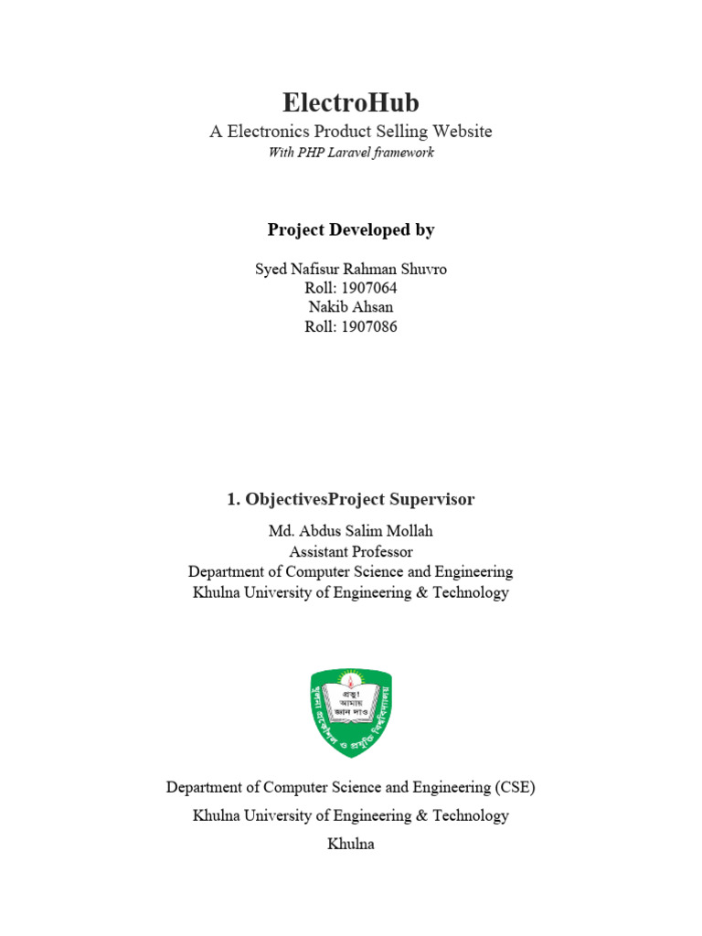 Electrohub A Electronics Product Selling Website Pdf