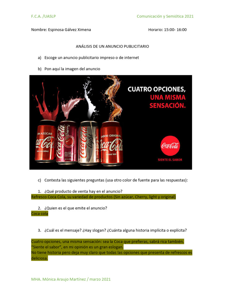 Analisis de Un Anuncio | PDF