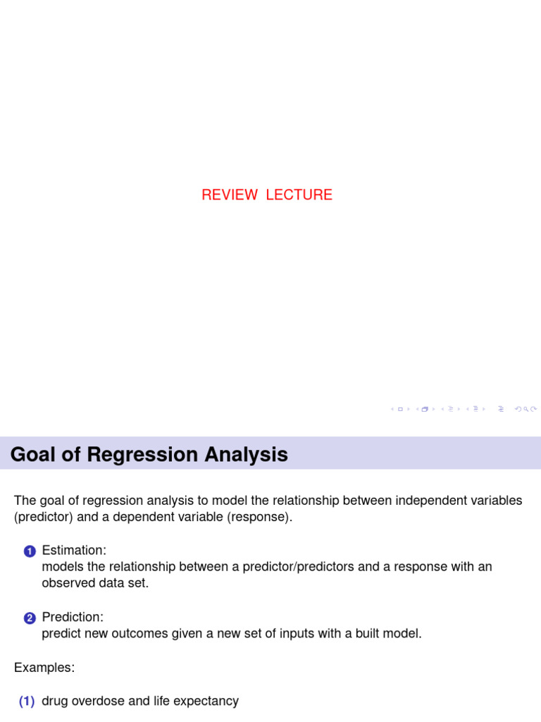 Review Lecture | PDF | Regression Analysis | Dependent And Independent Variables